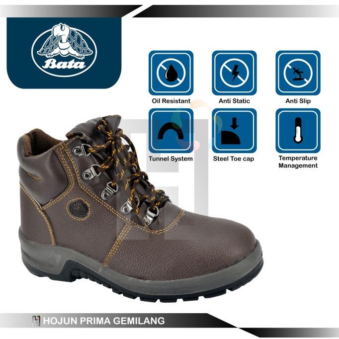 Jual Safety Shoes / Sepatu Safety Kulit Bata Darwin Hitam/Coklat ...