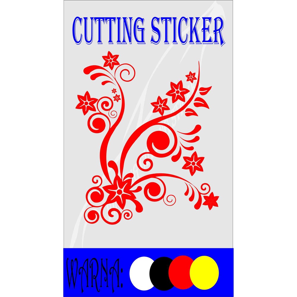 Jual stiker mobil Bunga variasi kap body sticker cutting mobil kata ...