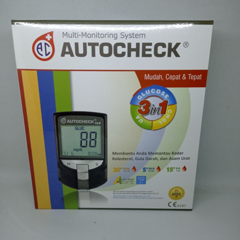 Jual Autocheck GCU 3in1 alat test darah gula kolestrol asam urat ...