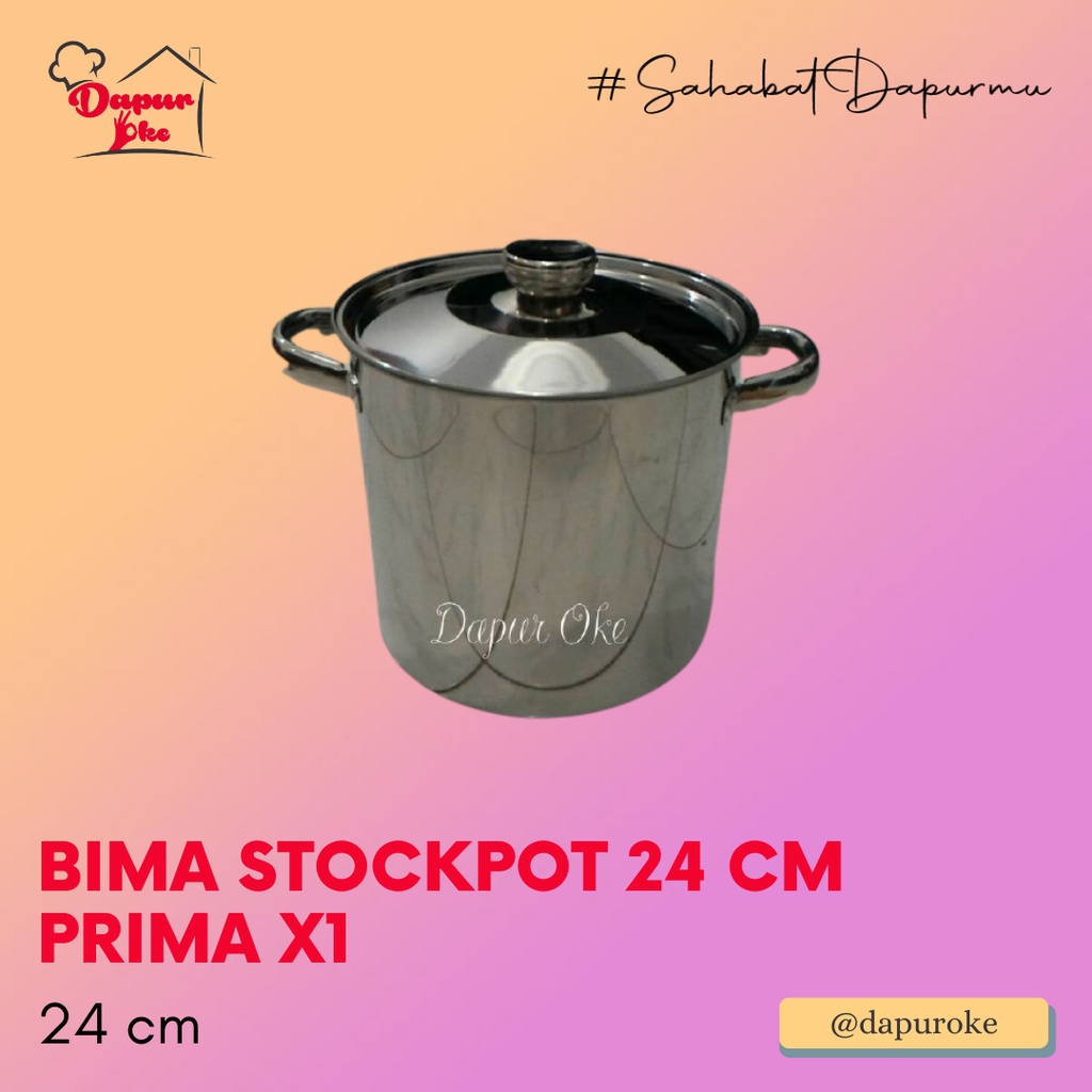 Jual Bima Stockpot 24 cm Prima X1 / Panci Tinggi Stainless | Shopee ...