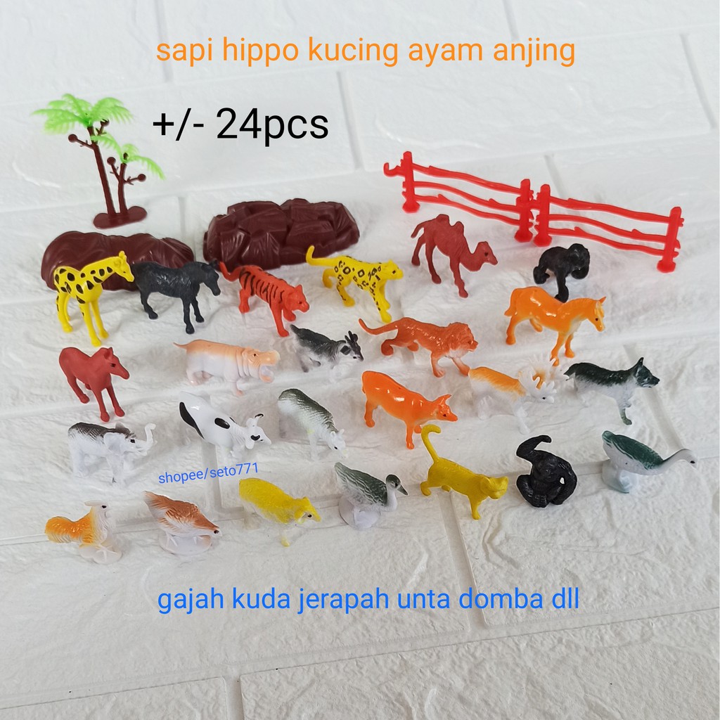 Jual MINI ANIMAL WORLD Gajah Sapi Kuda Bebek Ayam Singa Cheetah Kuda ...