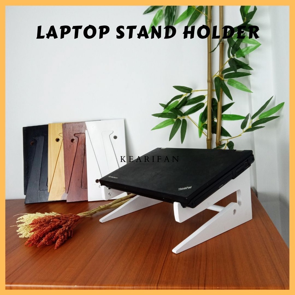 Jual COD - WOOD LAPTOP STAND HOLDER NOTE BOOK STAND PORTABLE UNIK MEJA ...