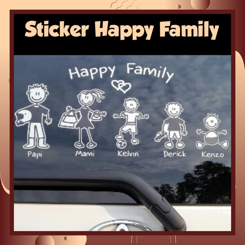 Jual Sticker Happy Family Ukuran Jumbo Free Custom Cutting | Shopee ...