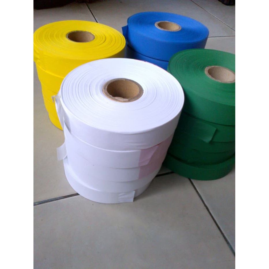 Jual FLAGGING TAPE MERAH, KUNING, HIJAU, BIRU, PUTIH, ORANGE, PINK, 1 ...