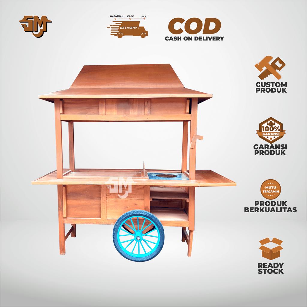 Jual Gerobak Angkringan Joglo Kekinian/Grobak Kayu Jati,Mahoni/Gerobak ...