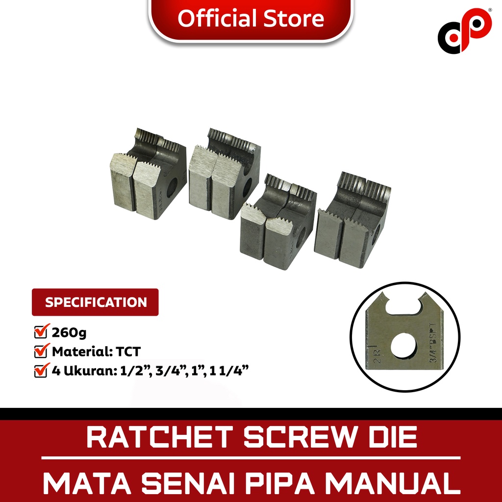 Jual Mata Senai Pipa Manual BSPT | Model Ridgid | 1/2 Inch , 3/4 Inch ...