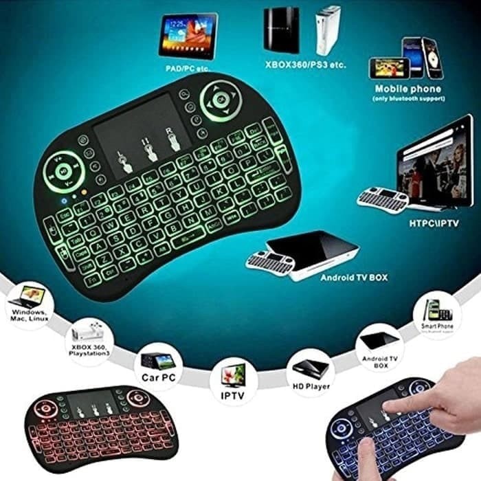 Jual i8 Mini Keyboard Wireless Touchpad RC with 3 COLOR Backlight ...