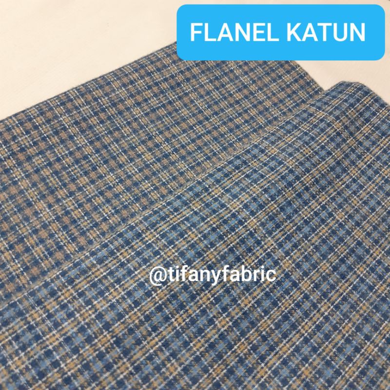 Jual Kain Kotak Garis Salur Biru Katun Flanel Flannel Planel Yanded ...