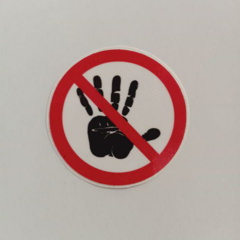 Jual STIKER DILARANG PEGANG STICKER HP MOTOR LAPTOP MOBIL | Shopee ...