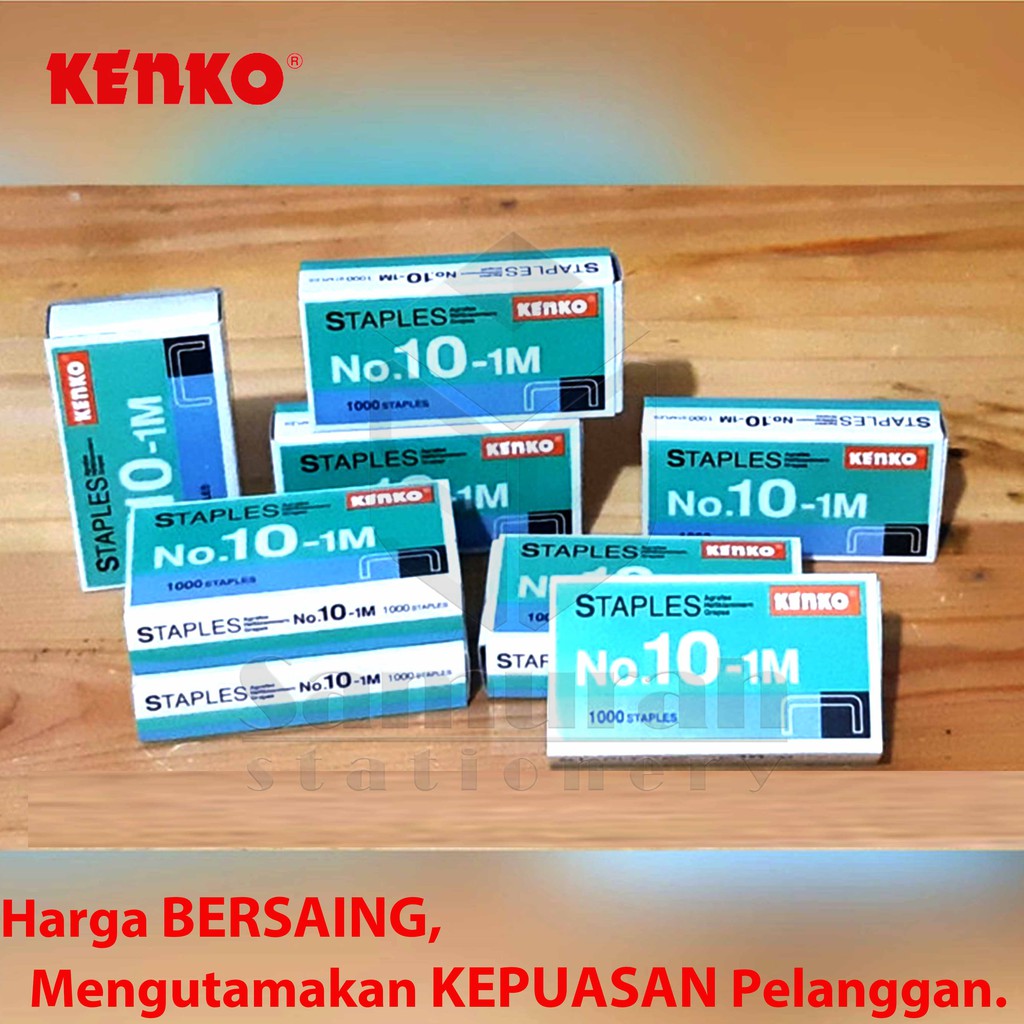 Jual Isi Staples Kenko No. 10 per Box Isi 20 pak Kecil / Refill Stapler ...