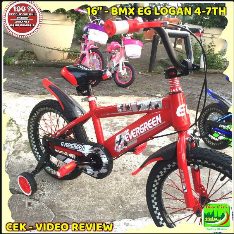 Jual sepeda 16 inci anak cowok laki pria bmx evergreen logan 4 - 7 TH ...