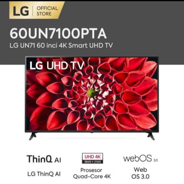 Jual LG LED TV UHD Smart 4K 60 inch 60UN7100 / 60UN7100PTA Garansi ...