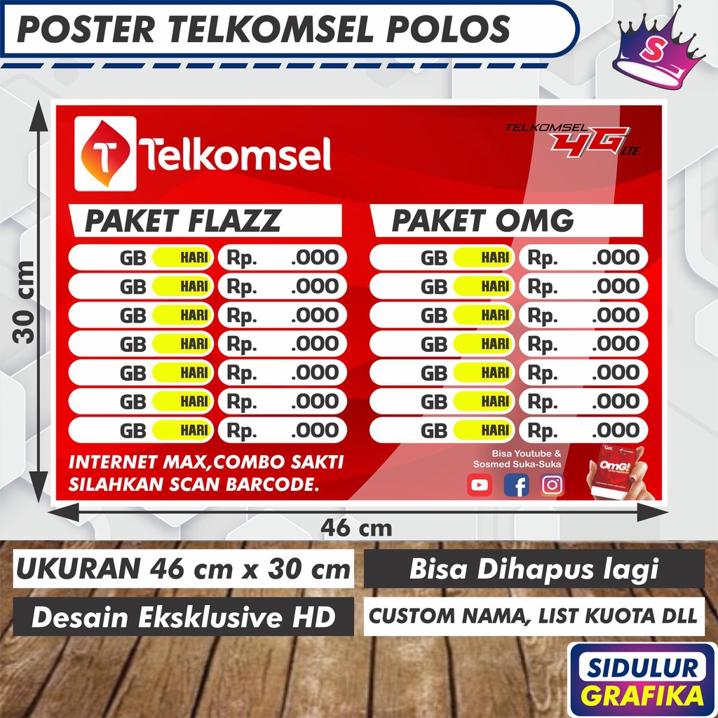 Jual Poster A3 Kosongan Telkomsel Bisa Dihapus Sidulur Cell | Shopee ...