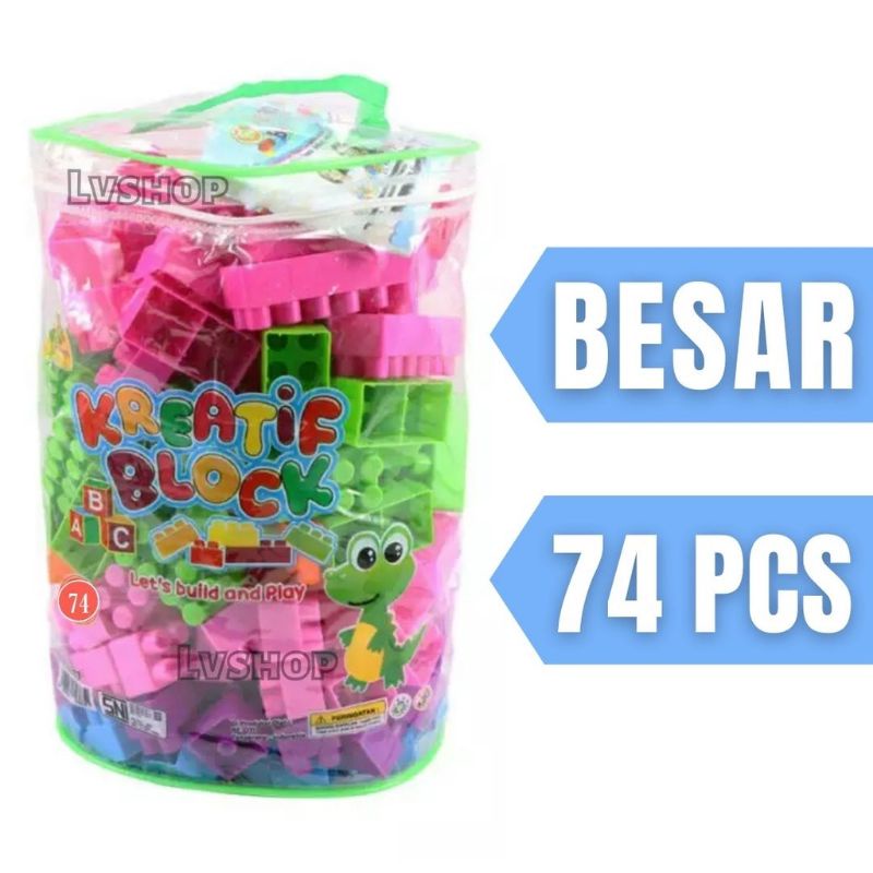 Jual Blok Creative Mainan Anak Block Ocean Balok Besar 74 Biji | Shopee ...