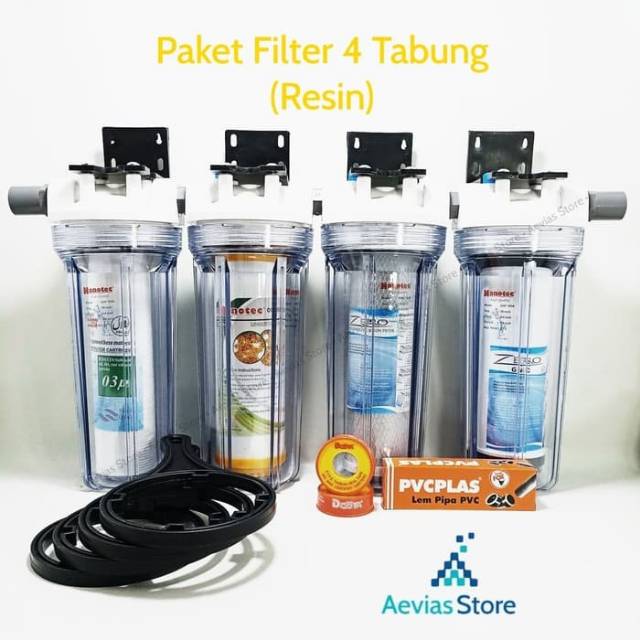 Jual Filter Air Saringan Air PDAM, PAM, Sumur, 4 Tabung 4 Tahap , 10 ...