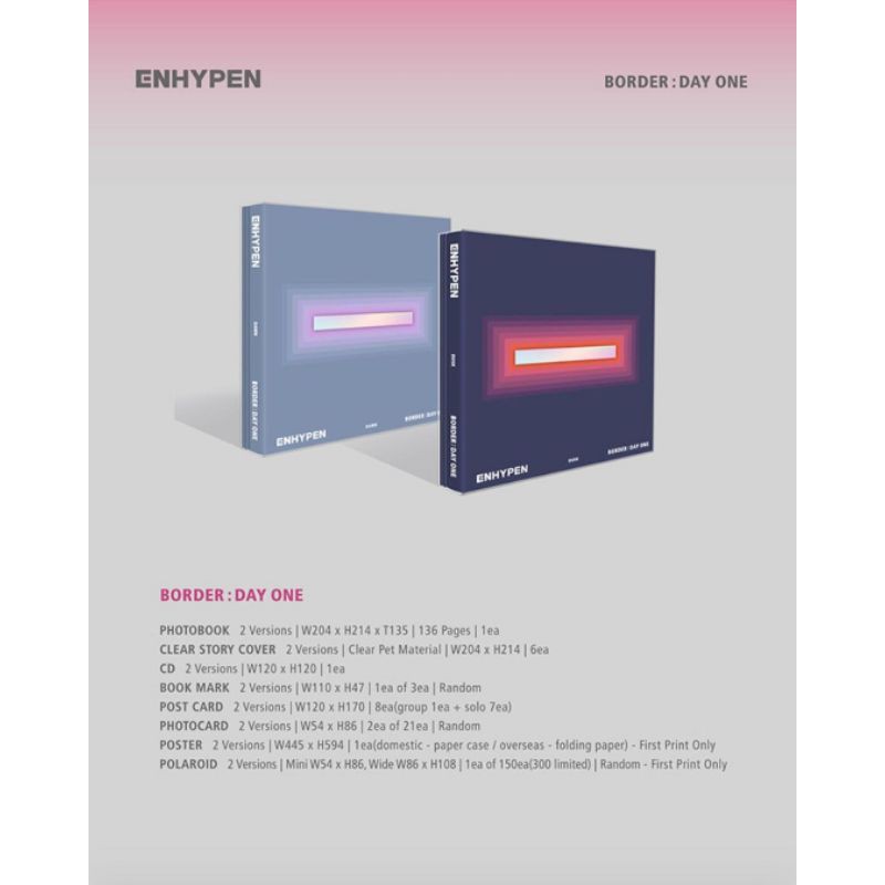 Jual OFFICIAL ENHYPEN DEBUT ALBUM [BORDER : DAY ONE] | Shopee Indonesia