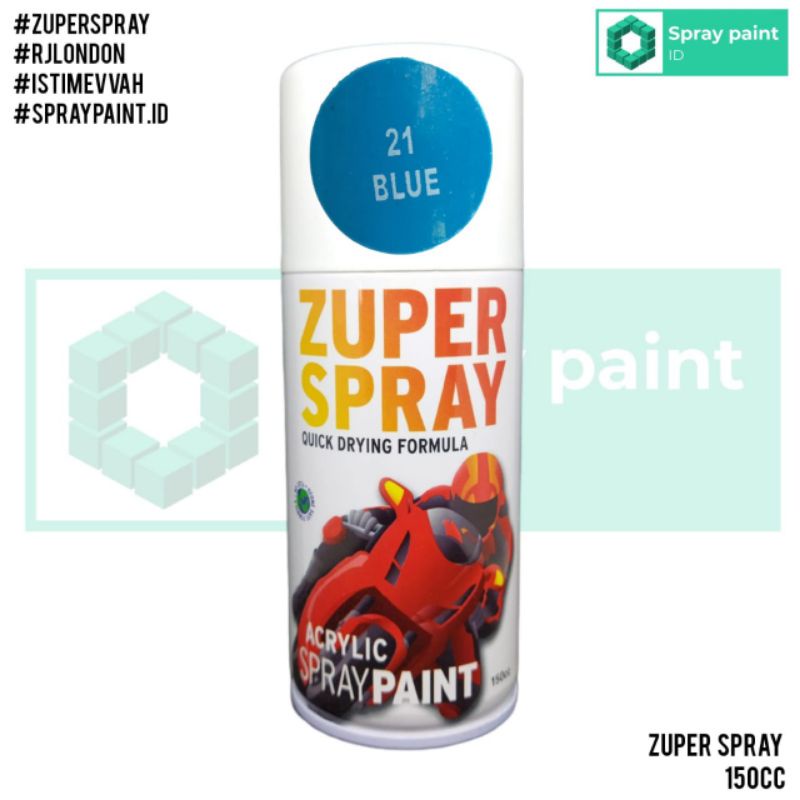 Jual cat semprot warna blue biru zuper spray 150cc pilox pilok spray paint untuk motor mobil ...