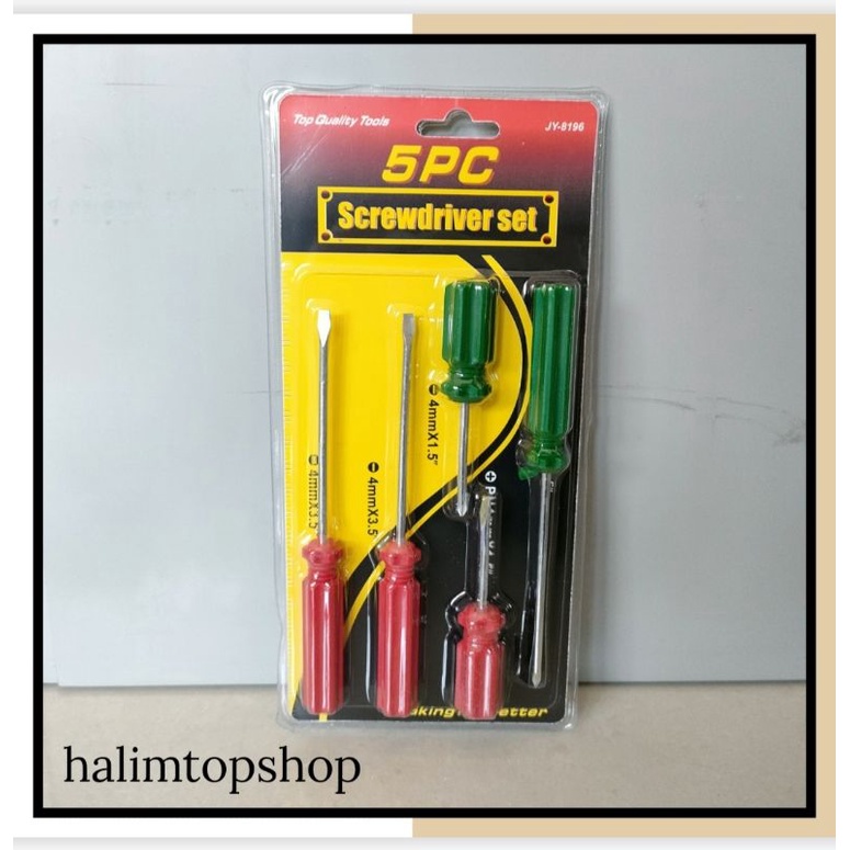 Jual Obeng Set isi 5 pcs JY-8196 / Obeng 1 Set | Shopee Indonesia