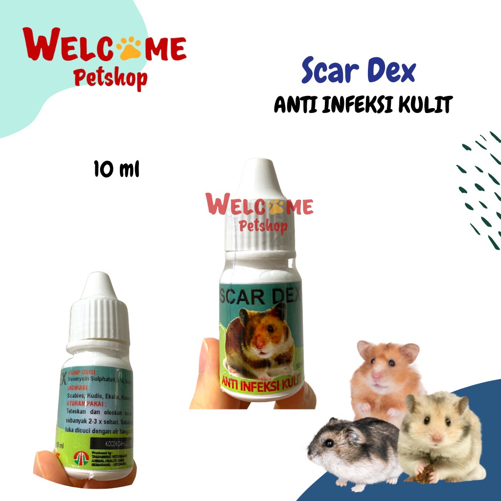 Jual Scar Dex Obat Hamster Anti Infeksi Kulit Kudis Scabies Gatal 10 ml ...