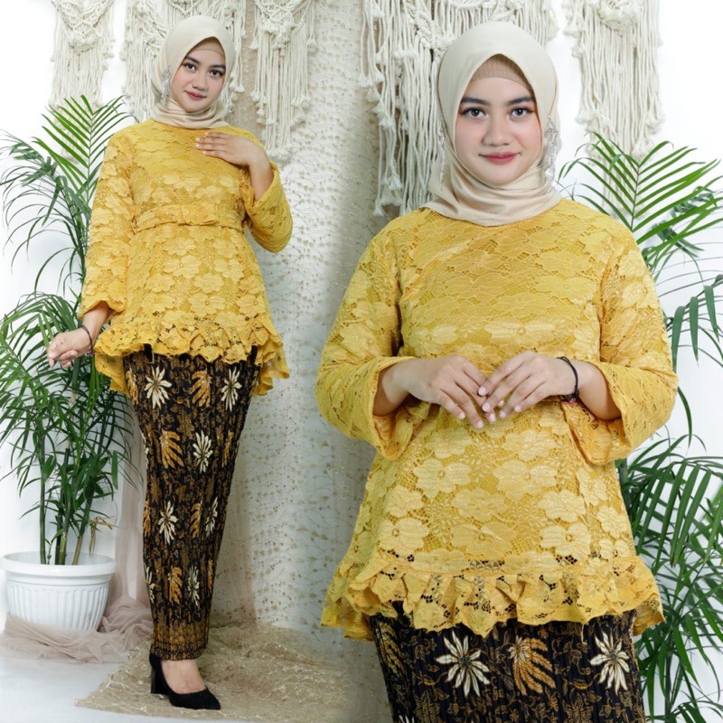 Jual KEBAYA MODERN BRUKAT KEJORA DENGAN ROK BATIK | Shopee Indonesia