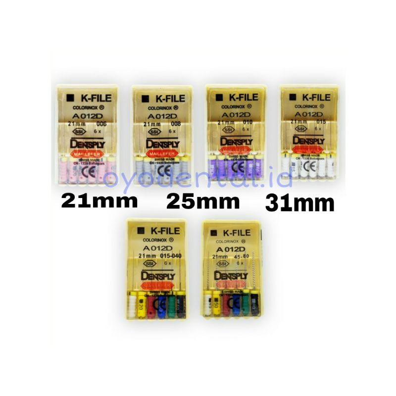 Jual Dental kfile dentsply 21mm 25mm 31mm 06 08 10 15-40 45-80 / kfiles ...