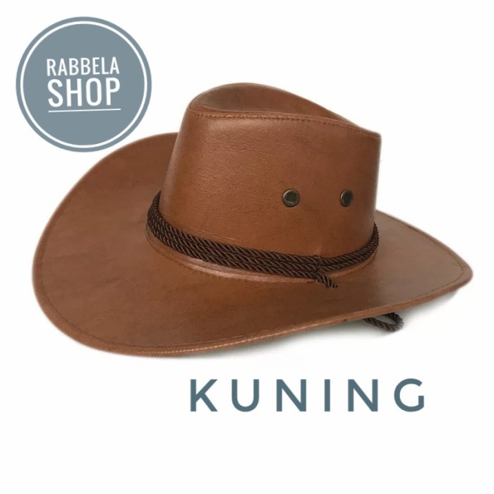 Jual Topi Koboy Pria Memancing Topi Koboy Kulit Import Kuning | Shopee ...