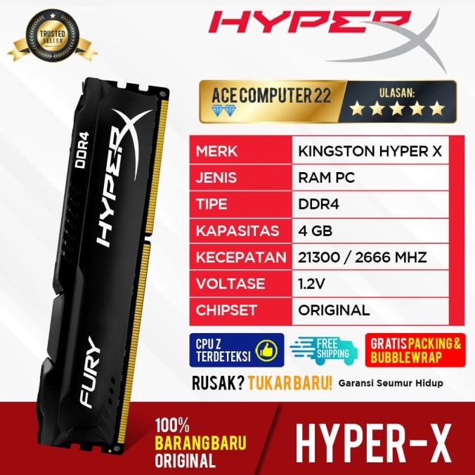 Jual Ram Kingston Hyper X Gaming Ddr4 4Gb Longdimm | Shopee Indonesia