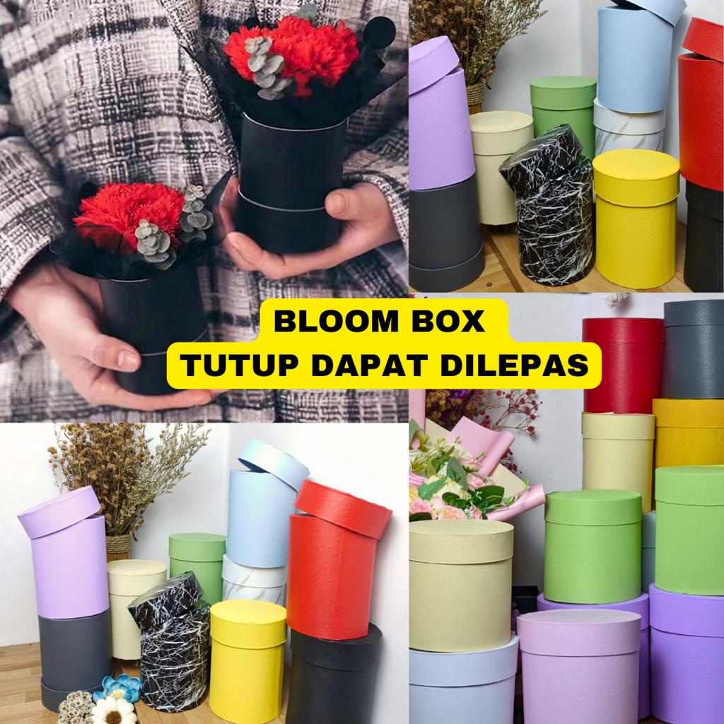 Jual Bloom Box Bulat Tutup Dapat Dilepas Box Bunga Gift Box Round Box Tempat Kado Hampers ...