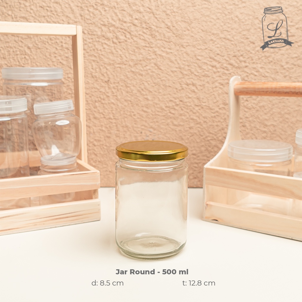 Jual Jar Round - 500 ml / jar kaca 500ml bumbu sambal selai makanan ...