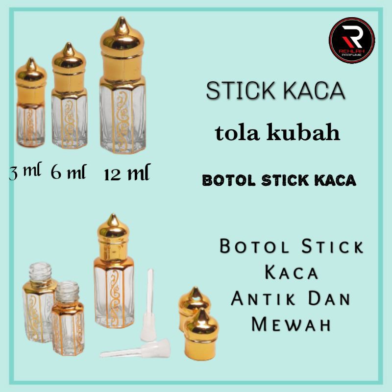Jual TOLA KUBAH EMAS MODEL STICK KACA UKURAN 3ML,6ML,12ML. | Shopee Indonesia