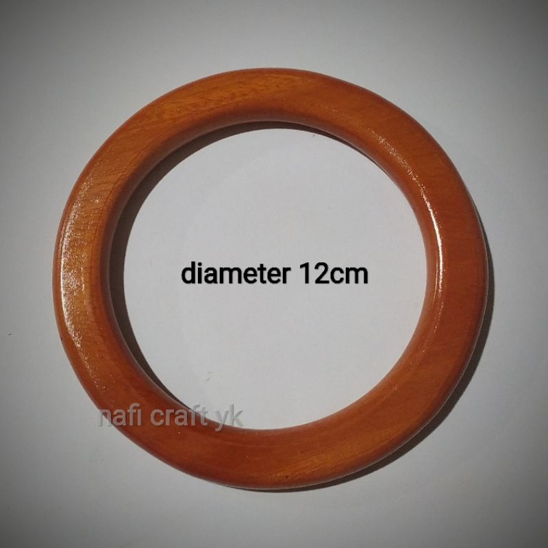 Jual ring kayu macrame - handle ring kayu - pegangan tas bulat - bulat ...