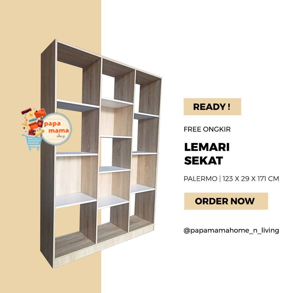 Jual Lemari Sekat 123cm - Lemari Buku Serbaguna - Pembatas Ruangan 16 ...