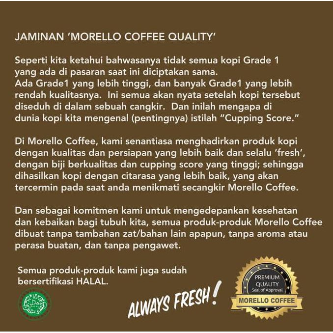 Jual Morello Coffee/Bali Kintamani/arabica/premium/kopi bubuk/kopi biji ...