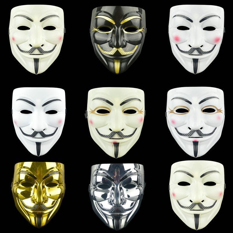 Jual Movie Cosplay V for Vendetta Hacker Mask Anonymous Guy Fawkes ...