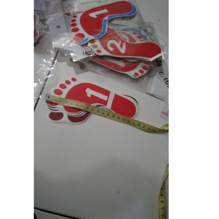 Jual {LOG.22Oc21g} Sticker JAGA JARAK Tapak Kaki footstep Stiker ...