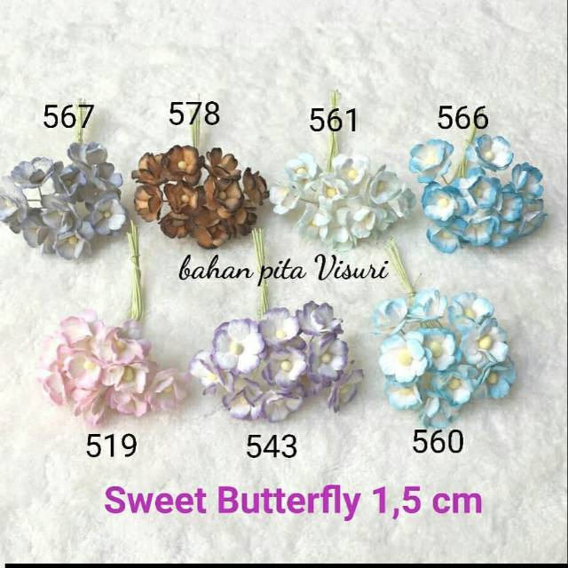 Jual Paper Flower Sweet Butterfly 1,5 cm Seri D | Shopee Indonesia