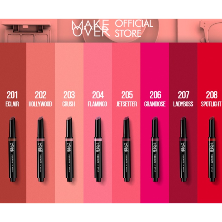 Jual MAKEOVER CLIQUEMATTE LIP STYLO 2 GR 8 VARIAN / MAKE OVER | Shopee ...