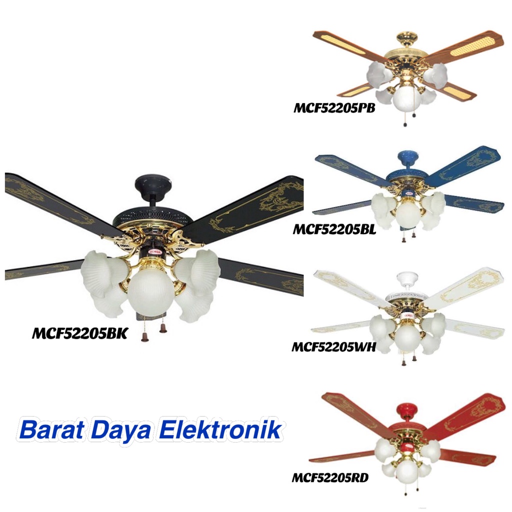 Jual Kipas Lampu UCHIDA CEILING FAN MCF 52205 ukuran 52 INCH 5 LAMPU ...