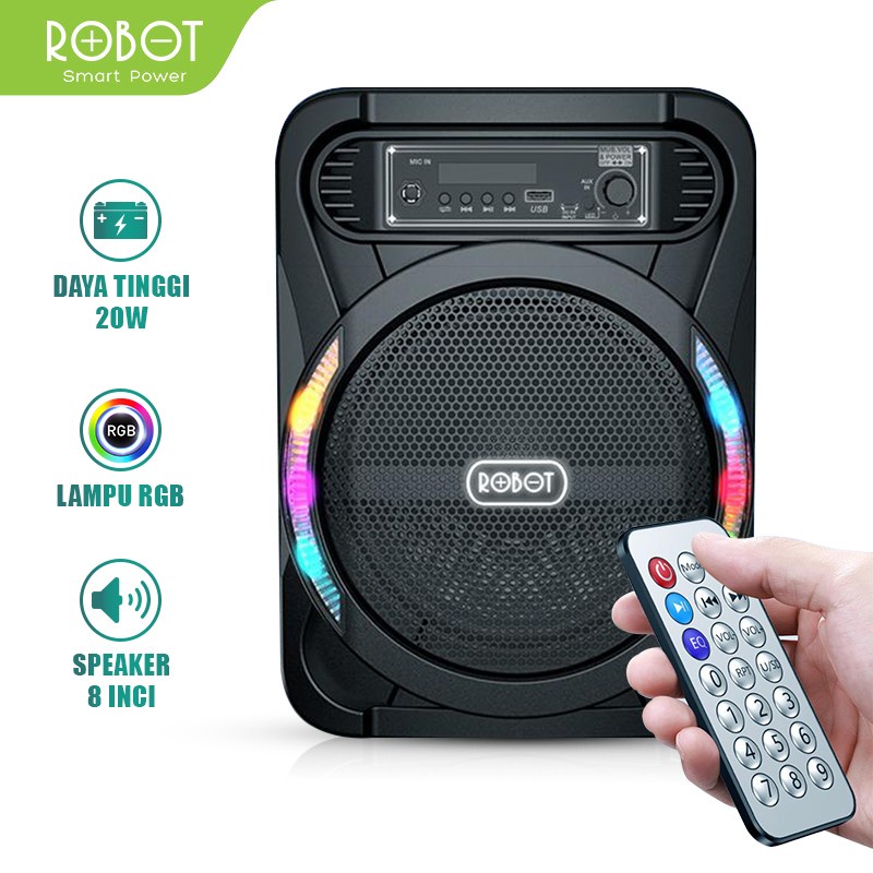 Jual ROBOT RB450 Speaker Bluetooth Karaoke Free Microfon Remote Control ...