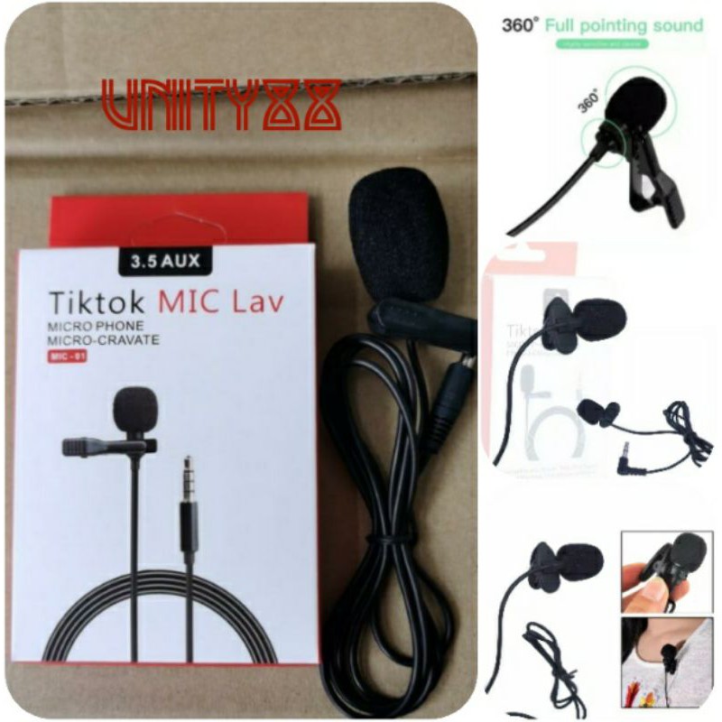 Jual Mic Clip On Vlog Smule microphone youtuber tiktok plus packing ...
