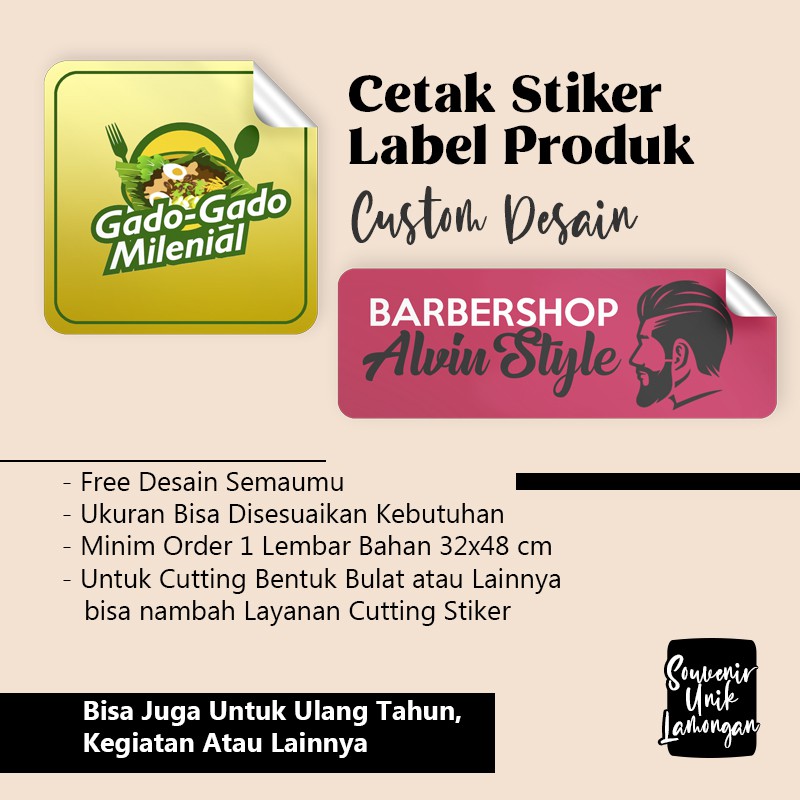 Jual Stiker Label Kemasan Produk | Stiker Promosi Usaha Bisnis (TANPA ...