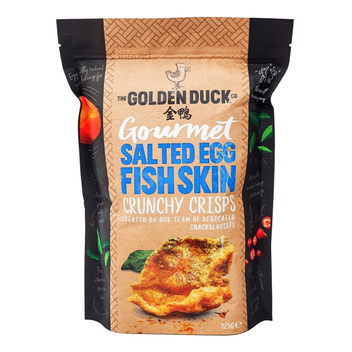 Jual The Golden Duck Co. Gourmet Crunchy Crisps - Salted Egg Fish Skin ...