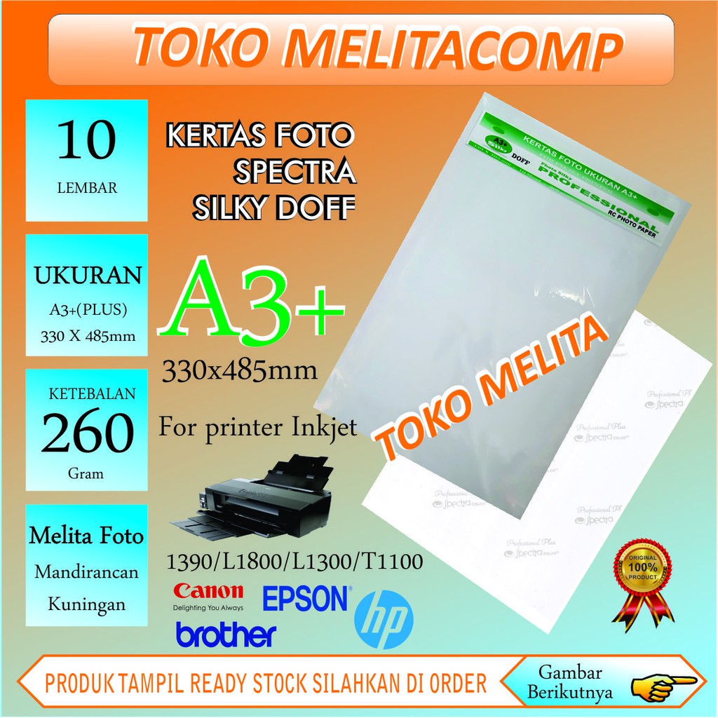 Jual Kertas foto doff A3+ paper photo foto A3Plus silky doff spectra ...