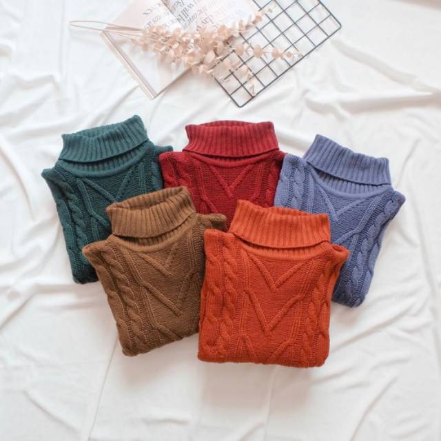 Jual BAJU RAJUT HYULLY CABBLE SWEATER RAJUT TEBAL | Shopee Indonesia