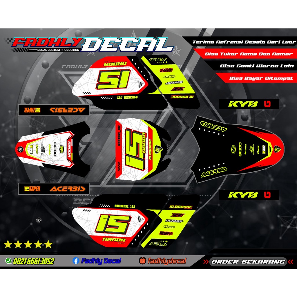 Jual Decal Dekal YZ 85 GTX Tanpa Tangki Merah stabilo hitam Keren ...