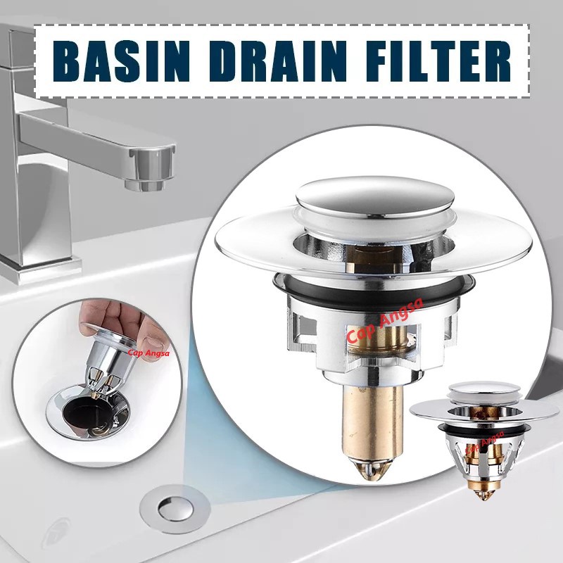 Jual KEPALA SIFON POP UP BASIN AFUR UNIVERSAL DRAIN FILTER SARINGAN ...