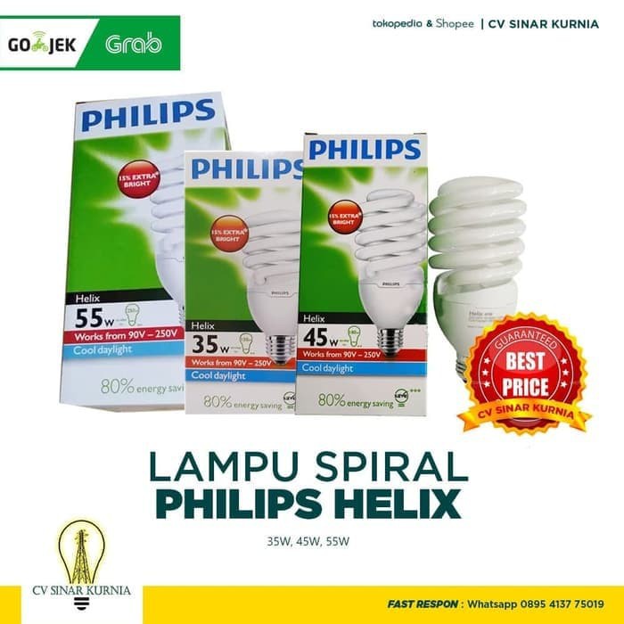 Jual Lampu Spiral Philips Helix 35W 45W 55W | Shopee Indonesia