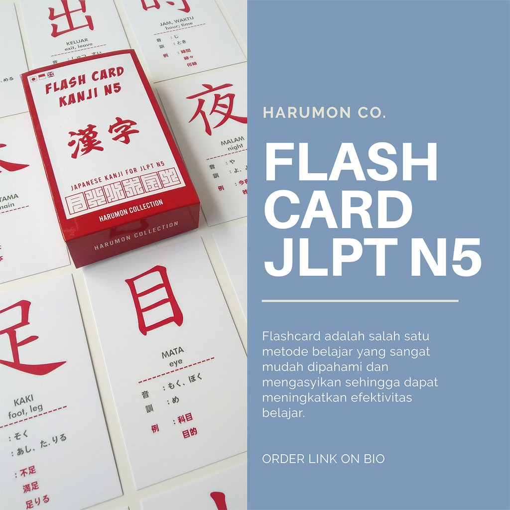 Jual Flash card Kanji JLPT N5 Bahasa Jepang | Shopee Indonesia