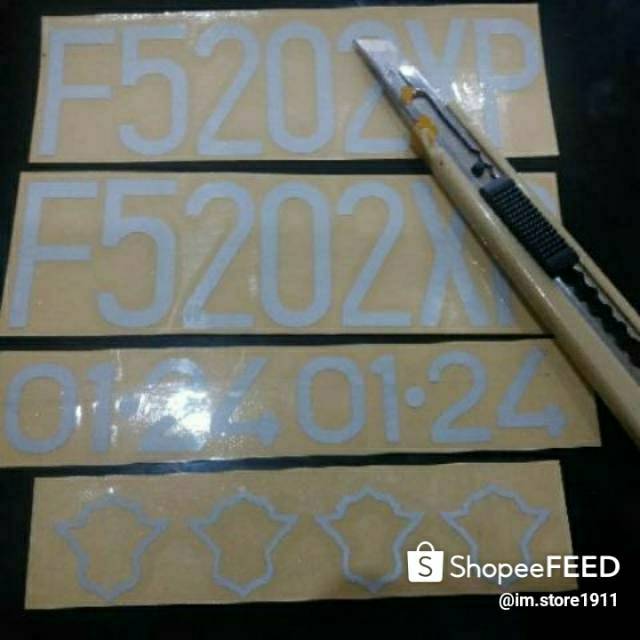 Jual Sticker Cutting nomor motor 2 pcs Depan Belakang - standart huruf ...