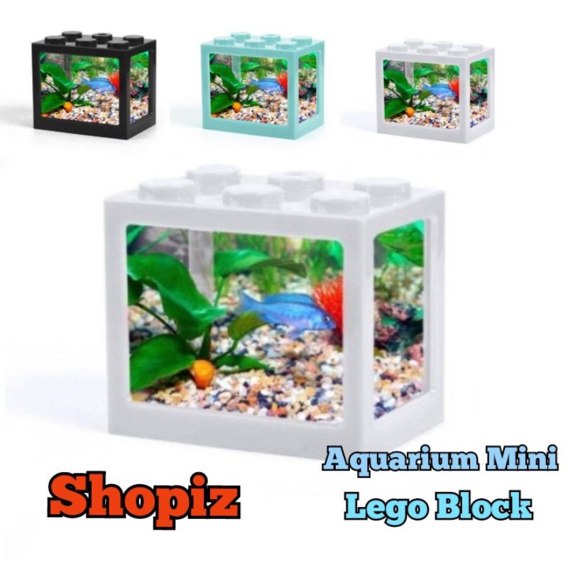 Jual Aquarium Mini Lego Block Black1A Akuarium Ikan Hias Cupang ...